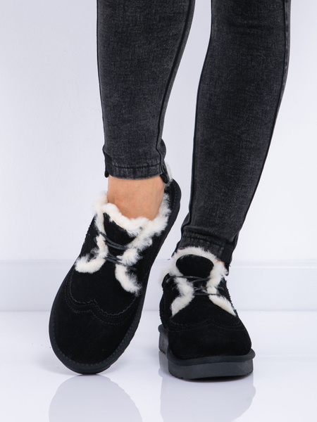 Угги Женский Ascalini черный Замша натуральная Зима 8 Россия Водоотталкивающая пропитка купить c ...