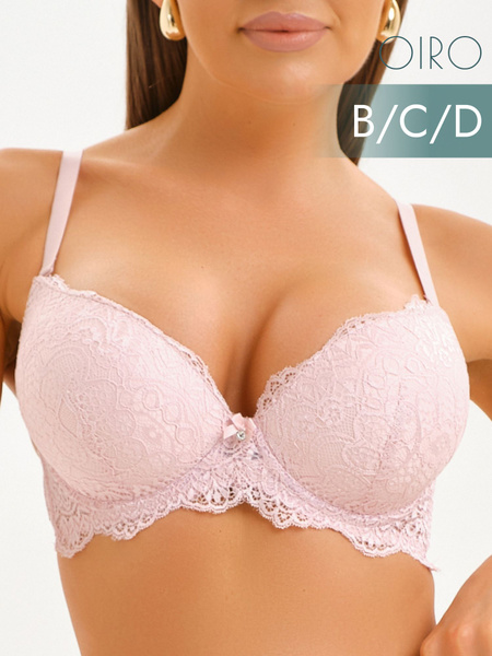 Бюстгальтер Женский OIRO формованная чашка, размер 85B розовый Полиэстер, Хлопок Повседневный ...
