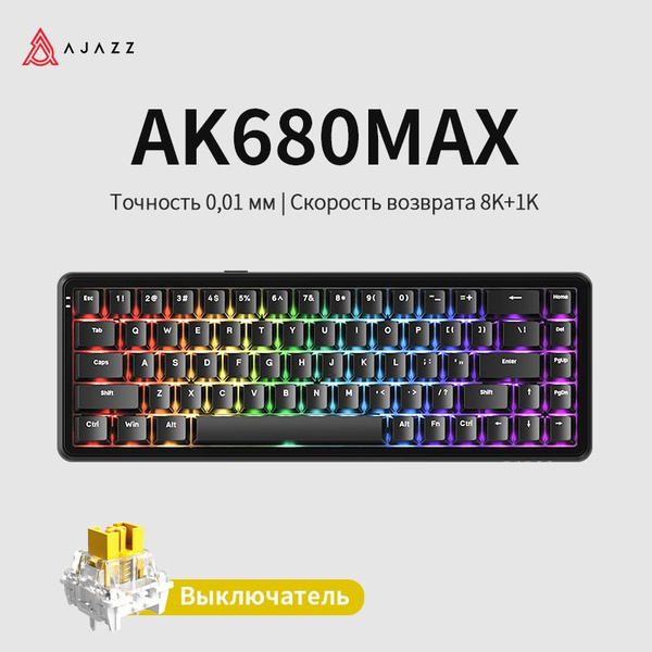 Ajazz Игровая клавиатура беспроводная , Английская раскладка, красный ...