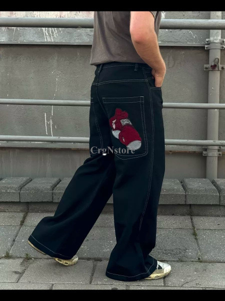 Джинсы Мужской, Женский JNCO зернистый черный Хлопок, Полиэстер, размер ...