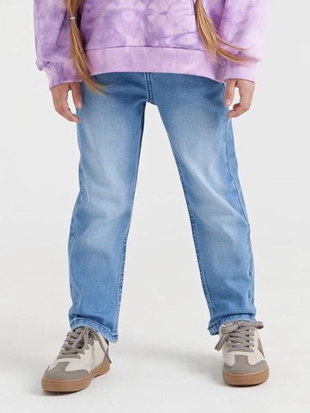 Джинсы Девочки, Мальчики BUNGLY синий Джинс, размер 116 прямой Кнопки Средняя, рост 110-116 ...