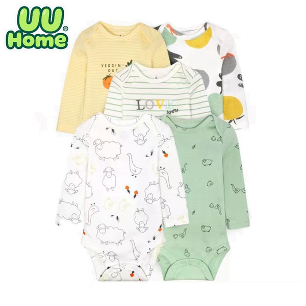 Боди Мальчики Carter's сливочная помадка Длинный, размер 24 Кнопки Хлопок Полоска, Однотонный ...