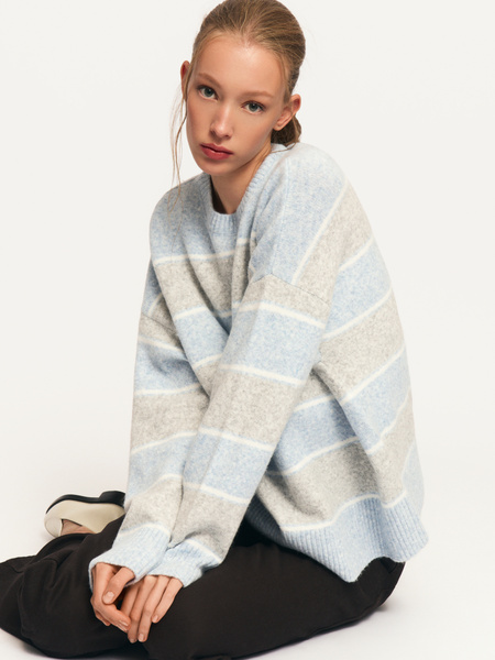 Свитер Женский Zolla светло-голубой, размер 46 Длинный Китай купить c доставкой на OZON по ...