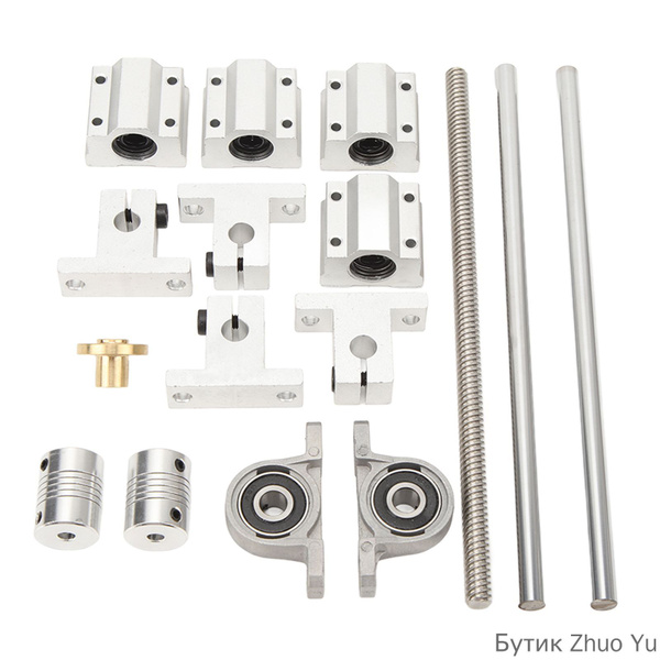 Вал направляющего стержня линейного перемещения T8x8 с ходовым винтом Опора вала SC8UU Блок ...