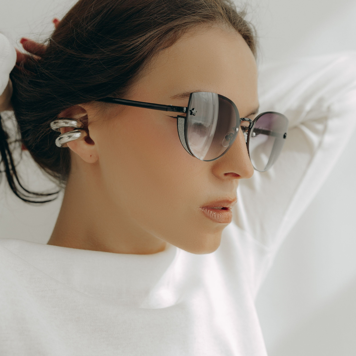 Очки солнцезащитные черные модные бабочки купить на OZON по низкой цене ...