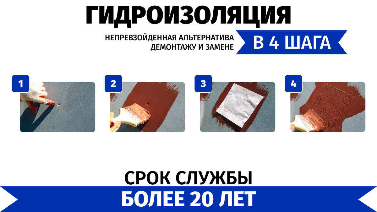 Жидкая резина для кровли Elastomeric 912 - мастика гидроизоляционная каучуковая всесезонная ...