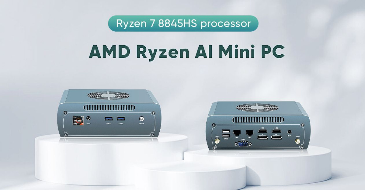 TOPTON Мини-ПК FU03 (AMD Ryzen 7 8845HS, RAM Отсутствует, AMD Radeon 780M, Windows 11 Pro), FU03 ...