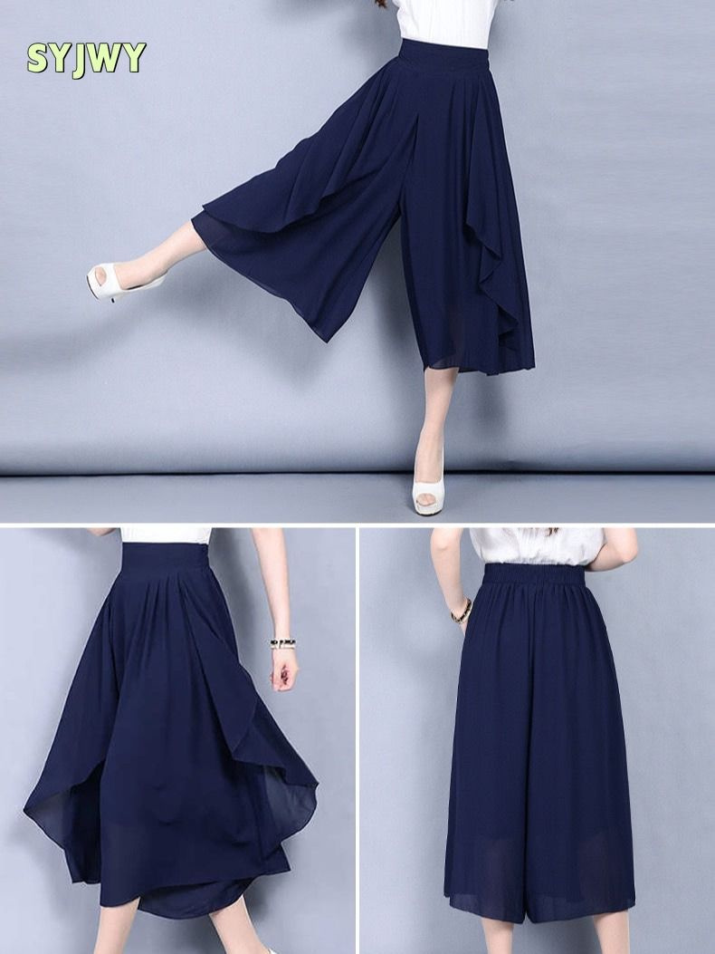 Юбка Женский SYJWY темно-синий джинсовый Полиэстер юбка-шорты, размер 46 Без застежки Орнамент ...