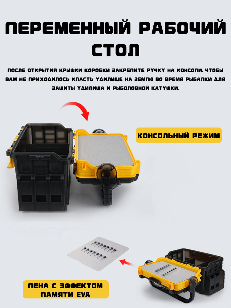 ящик кресло для рыбалки XX189,43*23*28CM,12L,желтый,черное купить на ...