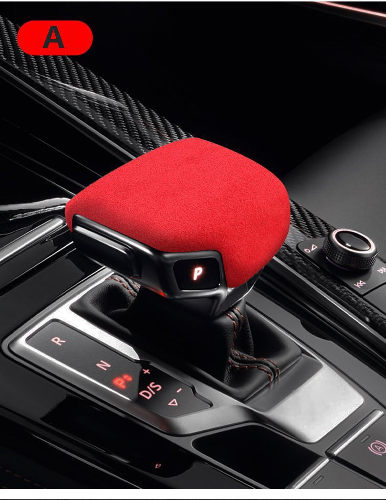 Замшевая левая ручка переключения передач из алькантары, ручка переключения передач, накладка на ...