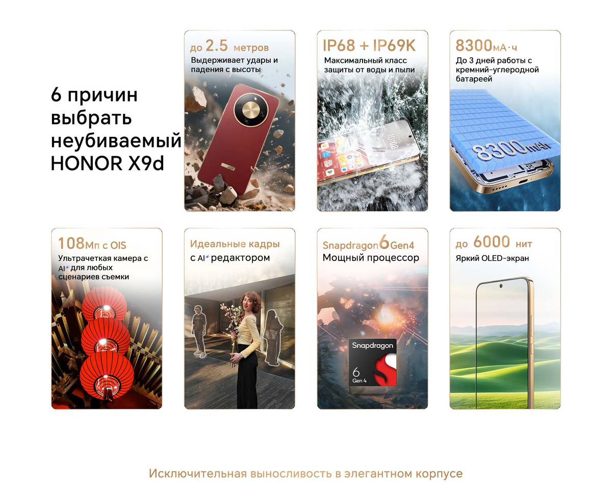 Смартфон Honor X9d-8/512 512 ГБ 8 ГБ Черный 6.79 OLED/AMOLED Honor X9d ...
