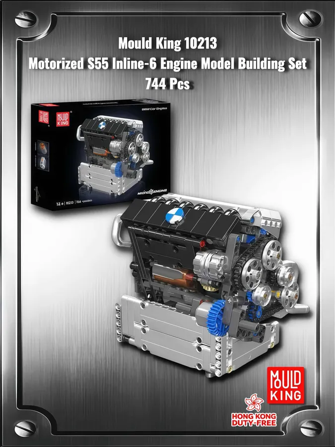 Пластиковый конструктор Mould King 10213 Motorized S55 Inline-6 Engine ...