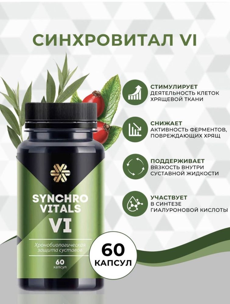 Хронобиологическая защита суставов Синхровитал VI,60 капсул купить на ...