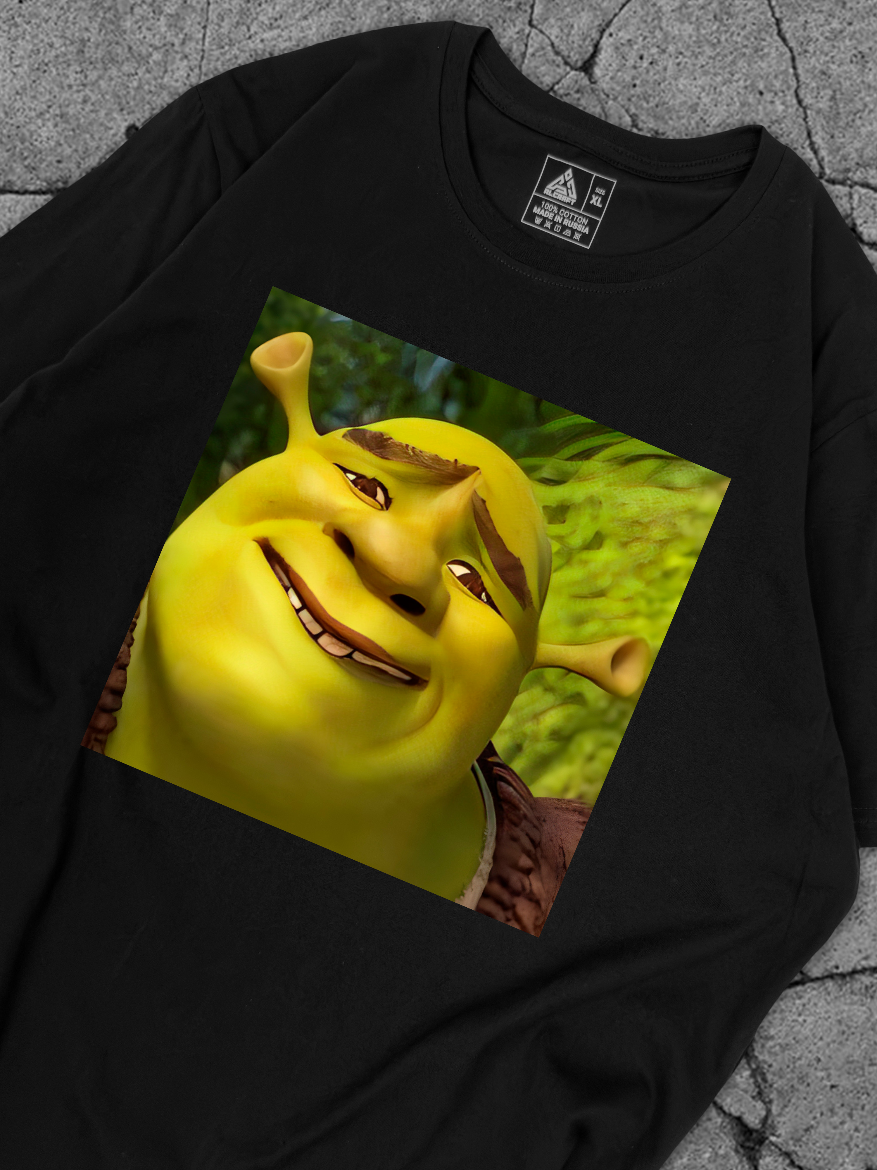 Футболка Женский, Мужской ALCRAFT MEMES черный, белый Длинный, размер ...
