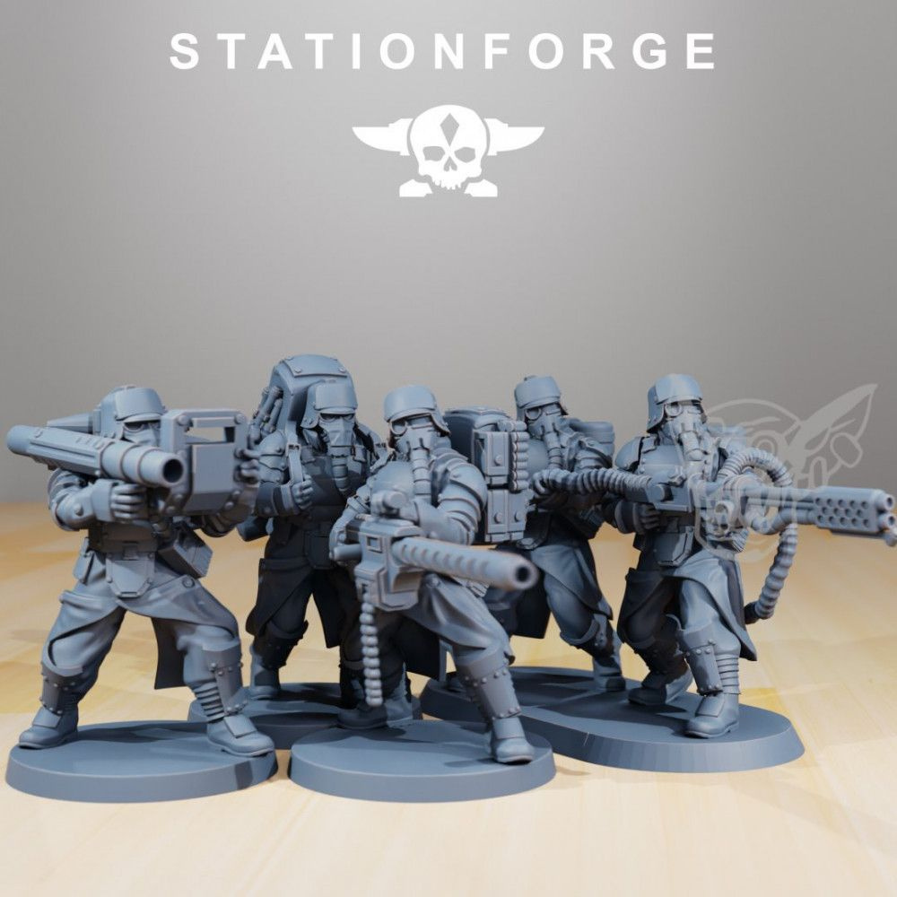 Миниатюра Warhammer 40000. Astra Militarum. Командное Отделение Взвода ...