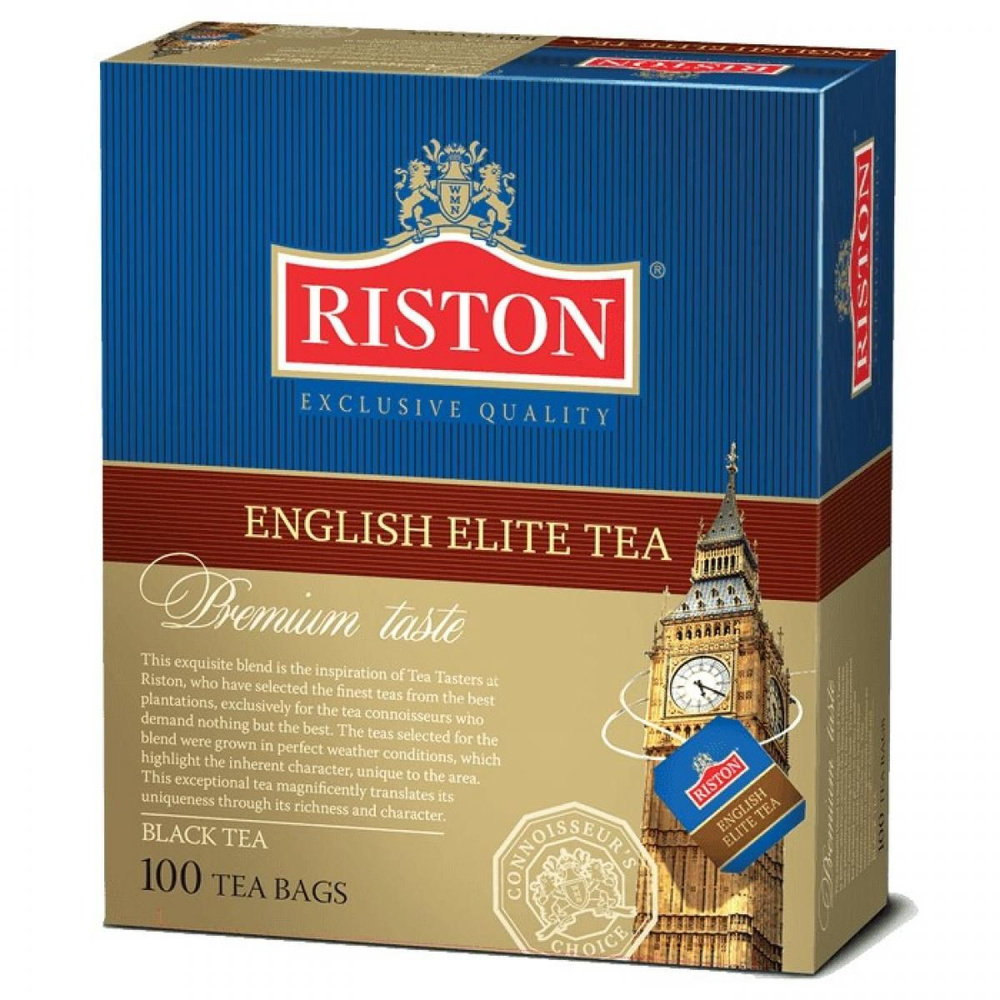 Чай RISTON, 100г. ENGLISH ELITE, смесь черн/зел с аром. бергамота. Шри ...