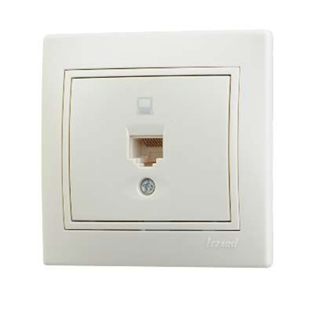 Розетка компьютерная RJ45 Lezard Mira встраиваемая, в сборе, кремовый ...