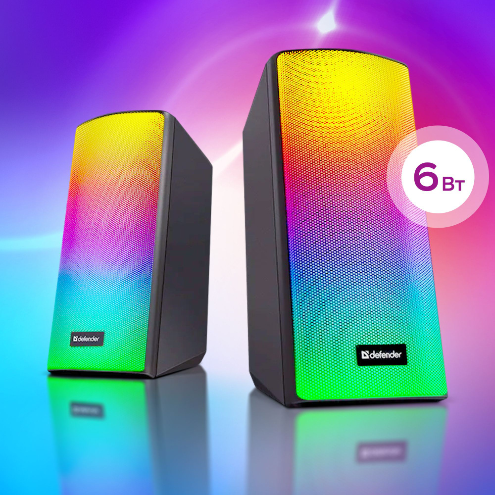 DEFENDER Колонки для компьютера Spitfire 6 Вт , подсветка , питание USB ...