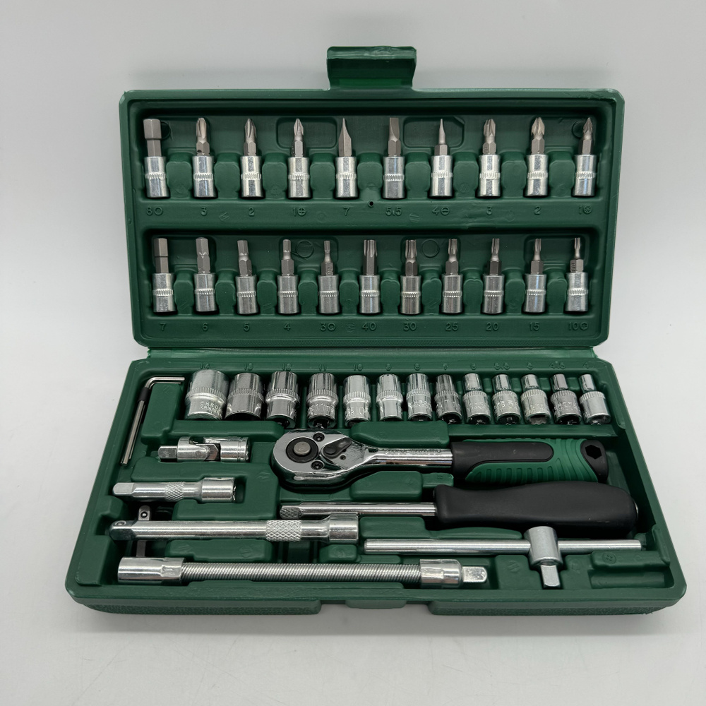 Набор инструментов для автомобиля и дома в чемодане, 46 предметов ...