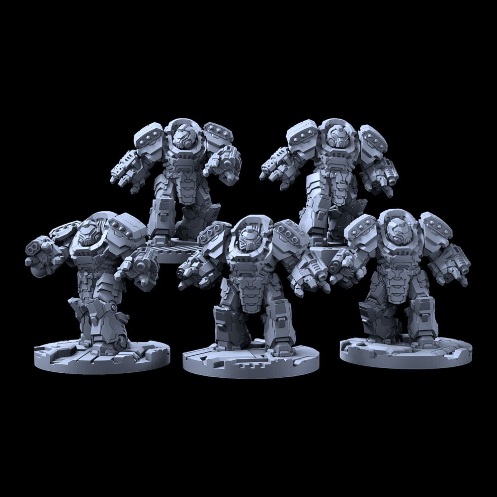 Миниатюра Warhammer 40000. Grey Knights. Отряд Терминаторов Братства ...