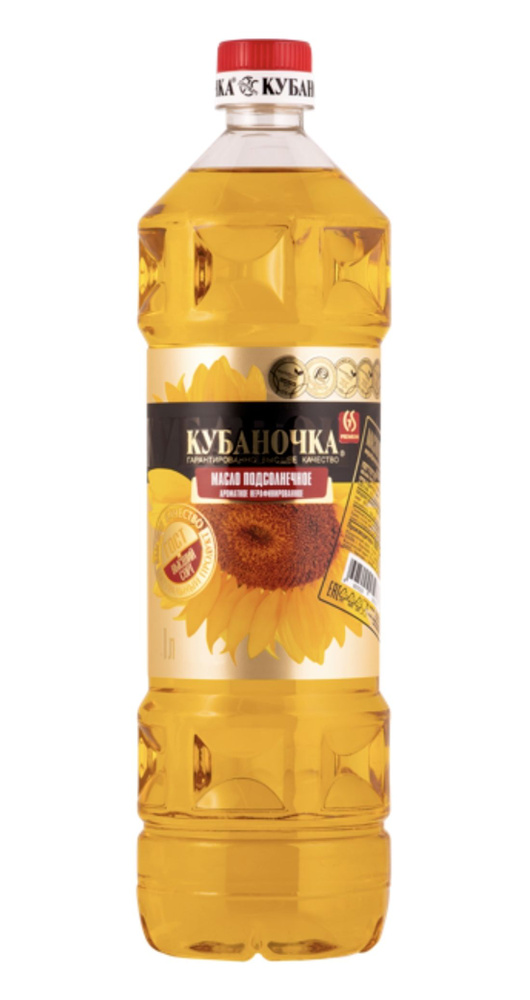 Масло подсолнечное Кубаночка нераф высший сорт Гранд Стар п/б, 1 л ...