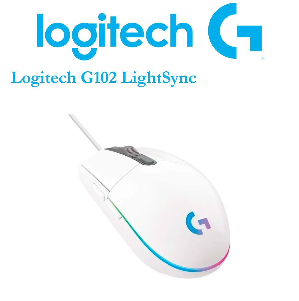 Мышь проводная Logitech G G102 G102 LIGHTSYNC/Corded/USB/White (910-005824/910-005809), белый ...