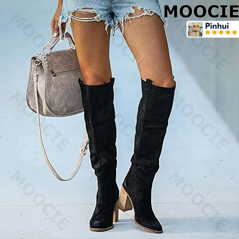 Сапоги Женский MOOCIE ботфорты, размер 35 черный Еврозима Танкетка купить c доставкой на OZON по ...