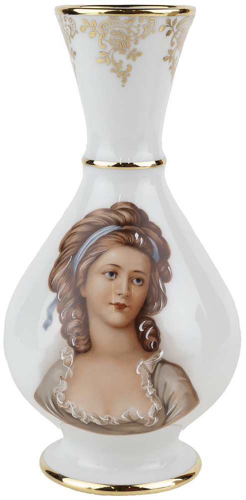 Винтажная ваза для цветов интерьерная Портрет придворной дамы Фарфор Limoges Высота 20 см