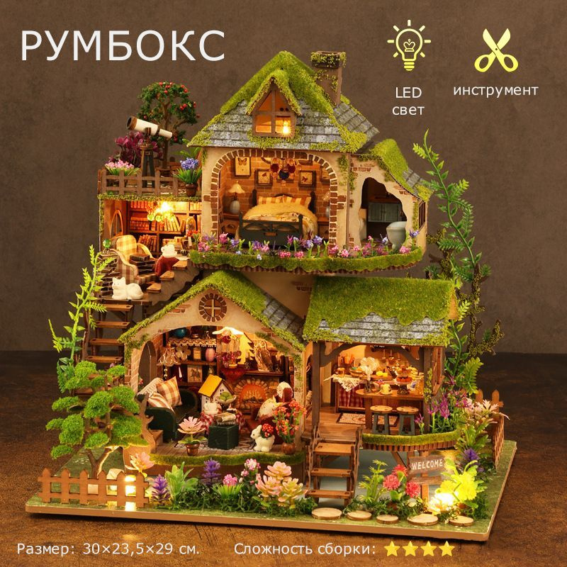 Подарочный Интерьерный конструктор (Румбокс) миниатюра JYCMGZS "Приключения в лесу" DIY House ...