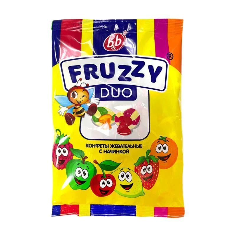 Конфеты жевательные с начинкой Fruzzy Duo 220 г / 1 пакет купить на ...