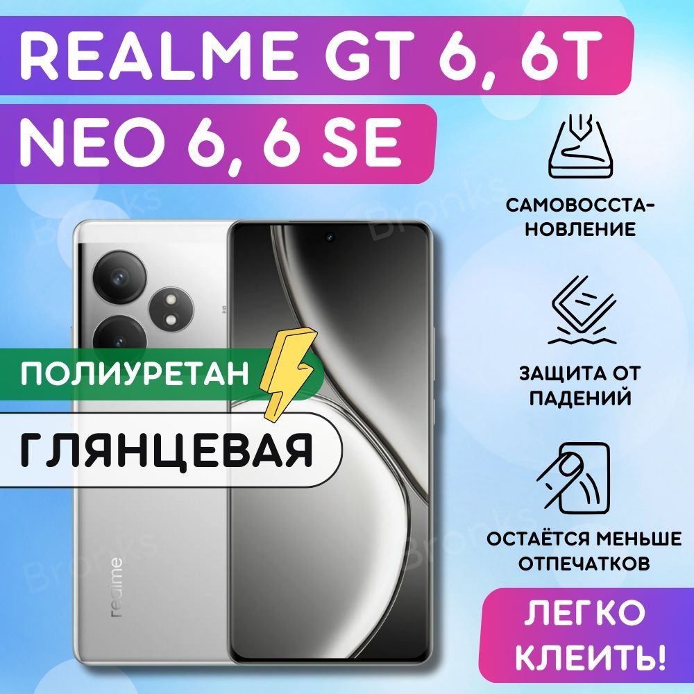 Гидрогелевая полиуретановая пленка на Realme GT 6, GT Neo 6, GT 6T, GT ...