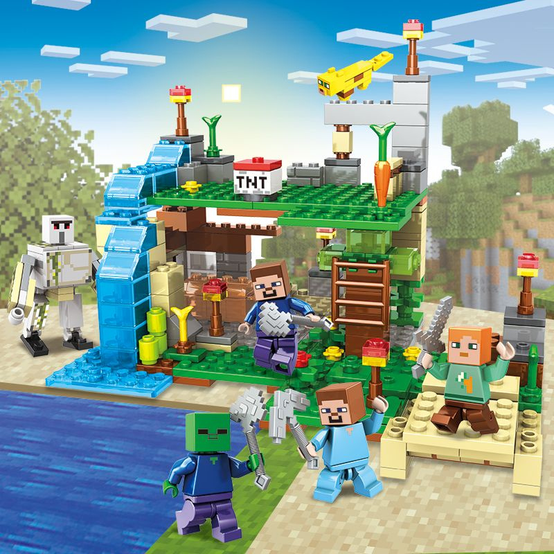 Совместим с Lego Minecraft Ocelot running water, развивающими игрушками ...
