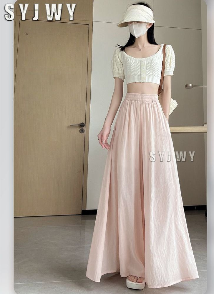 Юбка-шорты Женский SYJYW умеренный красный Лавсан, размер 46 Тай-дай Лето А-силуэт, рост 168 ...