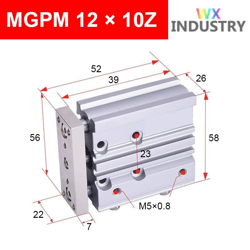 Пневмоцилиндр MGPM 12X10Z,ход поршня 10 мм купить на OZON по низкой ...