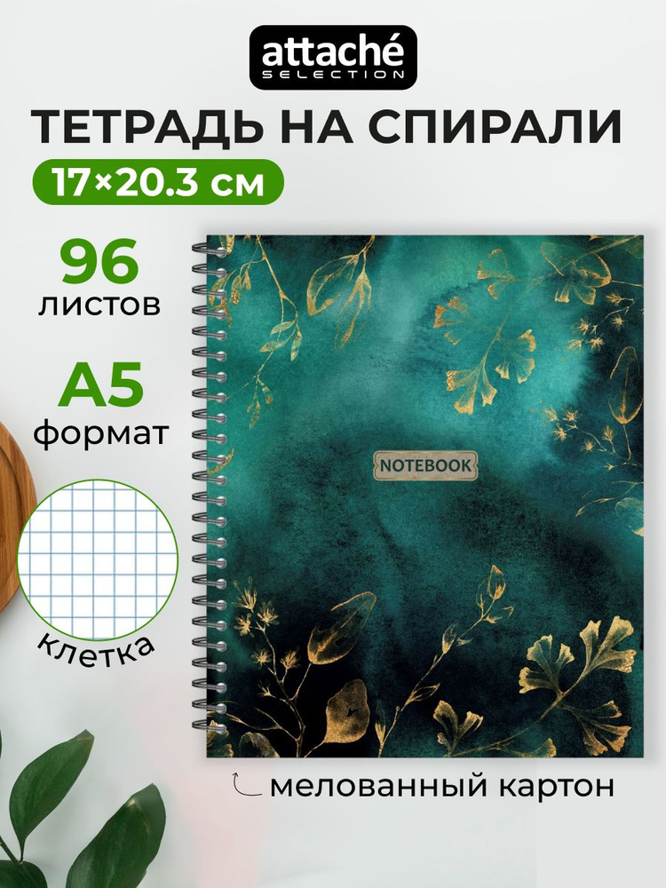 Тетрадь Attache Selection, A5, 96 листов, в клетку, на спирали купить на OZON по низкой цене ...