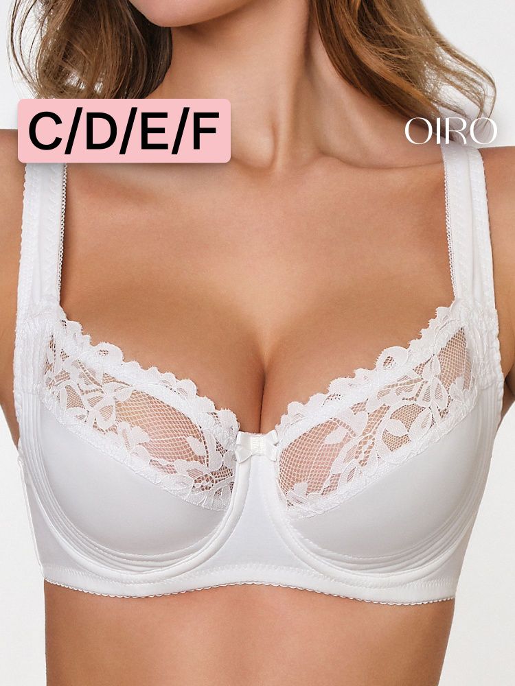 Бюстгальтер Женский OIRO мягкая чашка на каркасе, на косточках, размер 85E белый Нейлон, Эластан ...