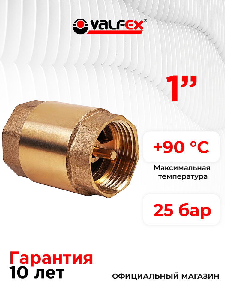 Обратный клапан 1" с латунным штоком 1 шт Valfex купить на OZON по низкой цене (1614668957)