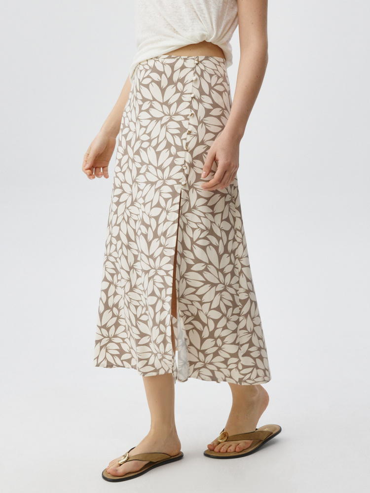 Юбка Женский SELA бежевый, размер 44 Молния Лето трапеция купить c доставкой на OZON по низкой ...