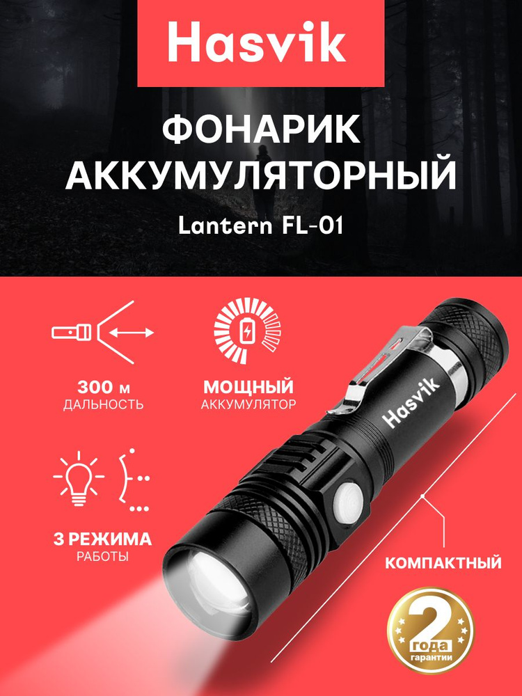 Фонарик аккумуляторный пылевлагозащитный Hasvik Lantern FL-01 купить на ...