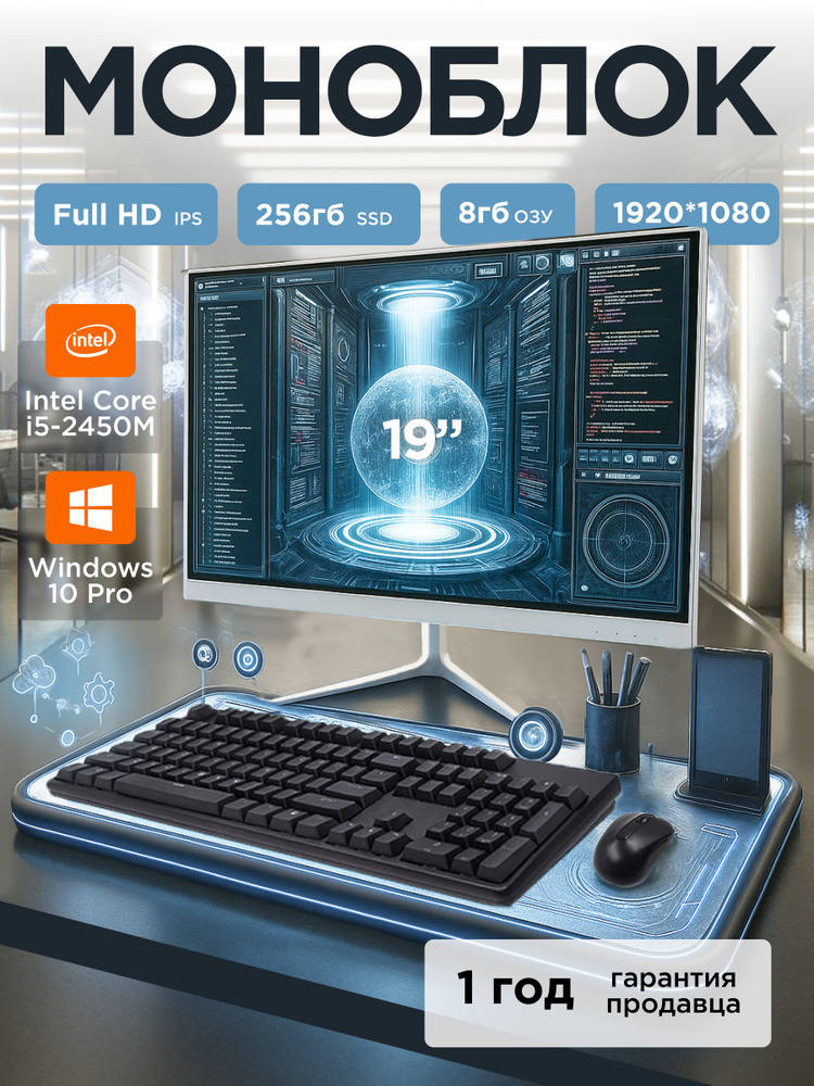 SmartX 19" Моноблок (Intel Core i5-2450M, RAM 8 ГБ, SSD 256 ГБ, Intel HD Graphics 3000, Windows ...