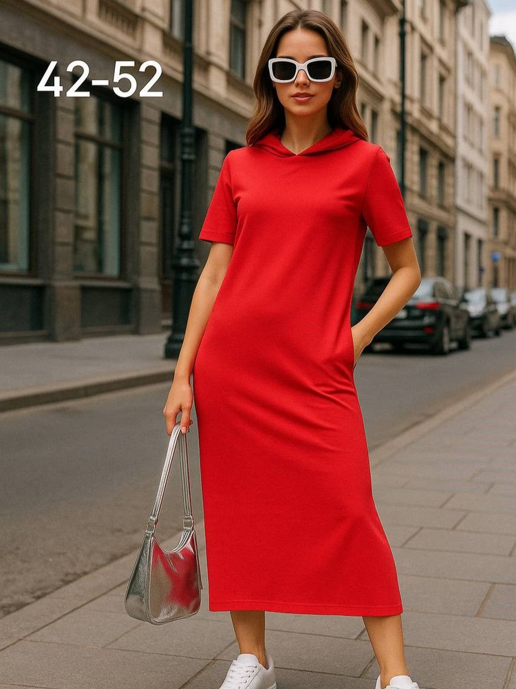 Платье Женский XARIZMAS MIND'N'SOUL коралловый платье-футболка Повседневный Короткий Хлопок ...