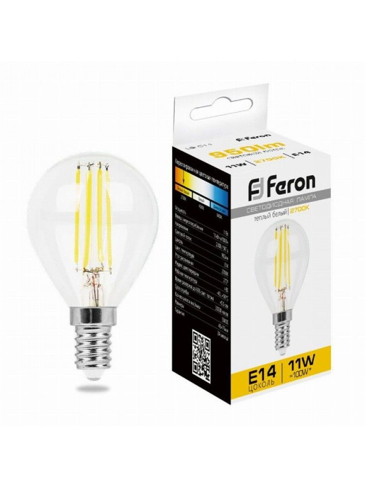 Лампа светодиодная led Feron LB-511 Шарик E14 11Вт 230В 2700K 38013 ...