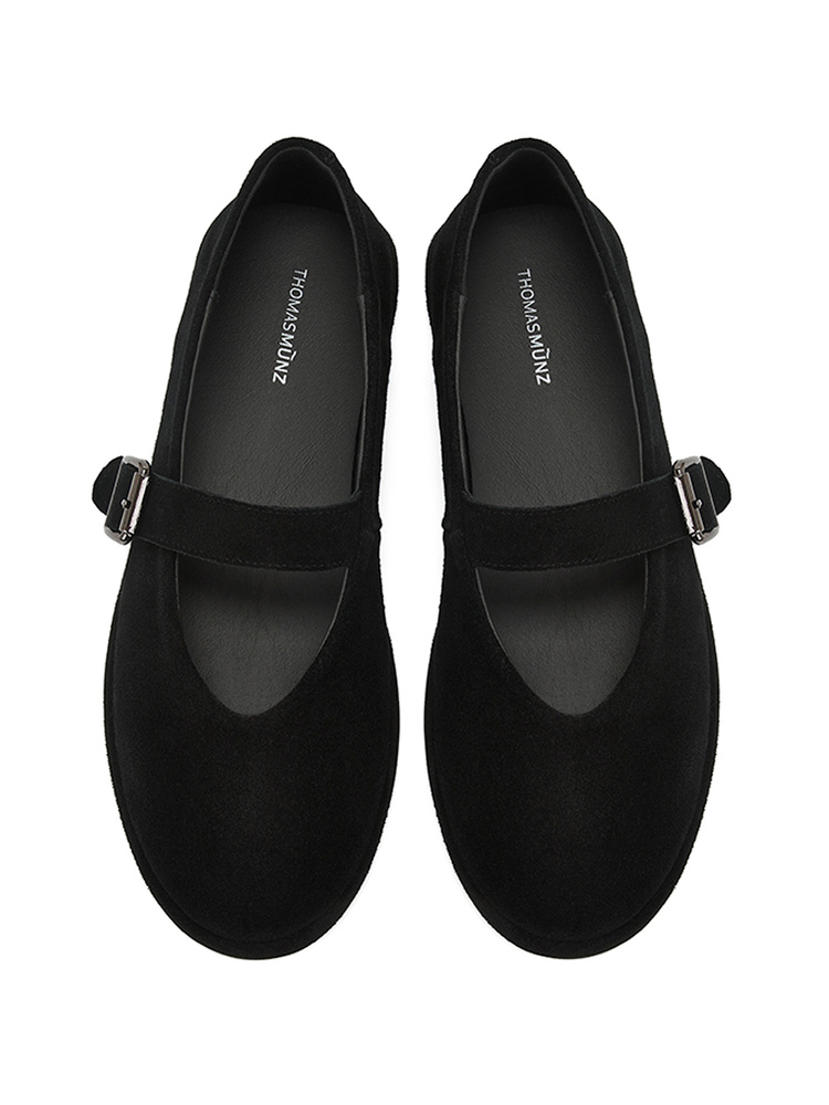 Балетки Женский Thomas Munz Спилок-велюр, Натуральная кожа, размер 37 4 лодочки Пряжки Тонкая ...