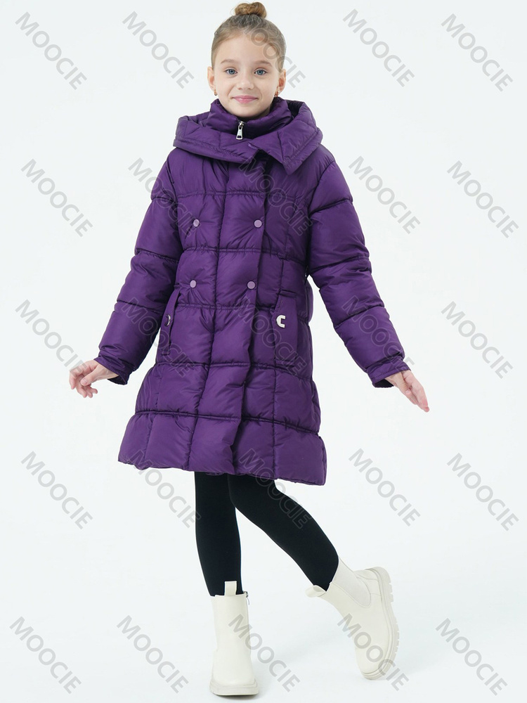 Парка Девочки MOOCIE фиолетовый Полиэфирное волокно, размер 34, 36 Средний Зима купить c ...