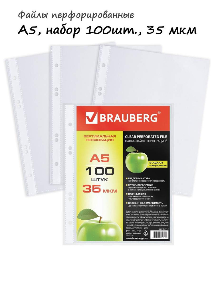 Папки-файлы МАЛОГО ФОРМАТА (148х210 мм), А5, ВЕРТИКАЛЬНЫЕ, КОМПЛЕКТ 100 ...