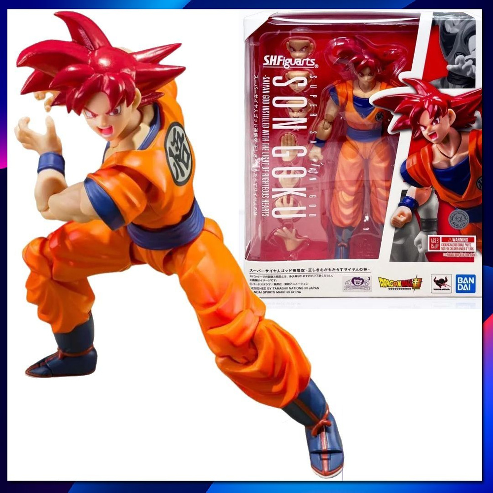 Экшн фигурка Bandai S.H.FIGUARTS Dragon Ball Super, Saiyan God Son Goku ...