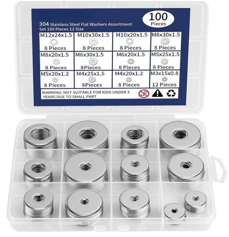 Шайба Усиленная, DIN125, ГОСТ 11371-78, 100 шт., 450 г купить на OZON по низкой цене (2854239388)