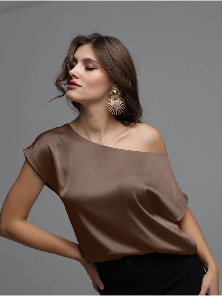 Топ Женский eNDearing brand капучино, размер 48, 50 Искусственный шелк ...