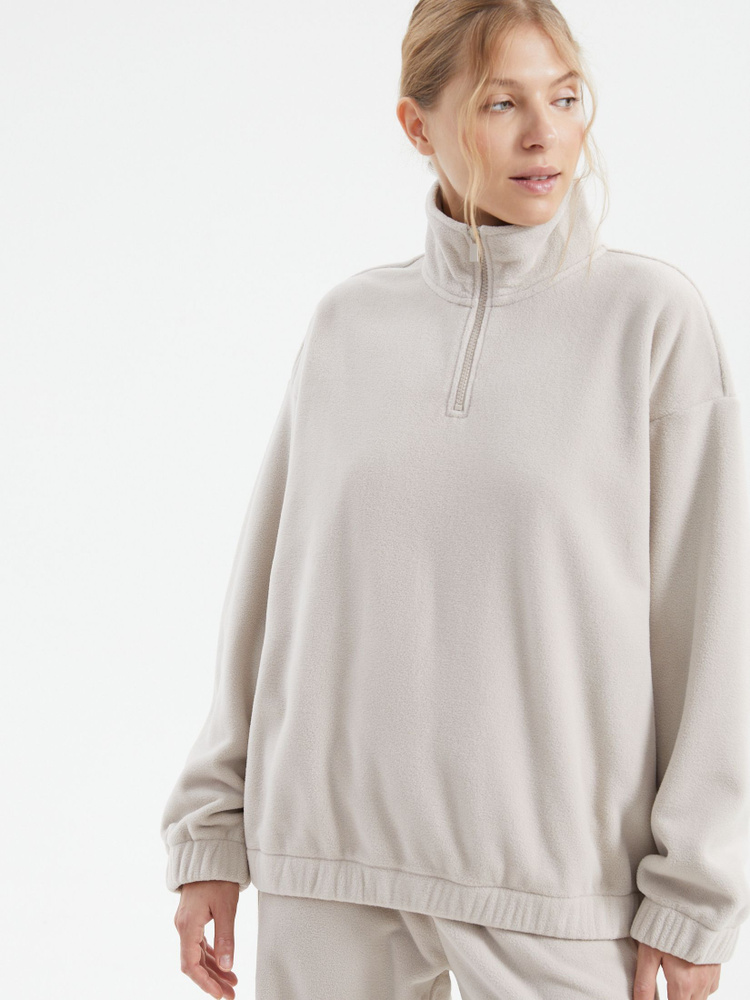 Свитшот Женский nice&easy бежевый Полиэстер, размер 48 Китай купить c ...