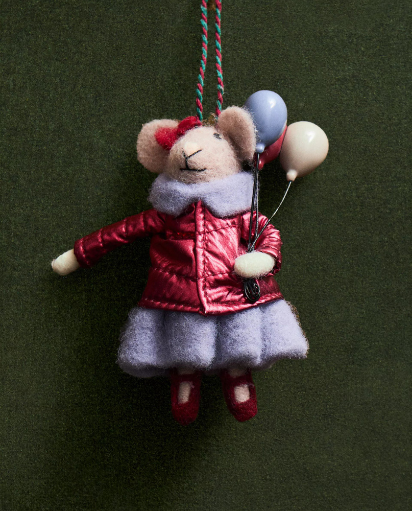 ZARA HOME Wool Mouse with Balloon Christmas Ornament / Ёлочная игрушка ...